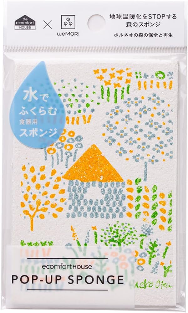 Amazon｜ecomfortHouse (エコンフォートハウス) ポップアップスポンジ 点と線模様製作所 夏の村 NITS0101｜キッチンスポンジ オンライン通販