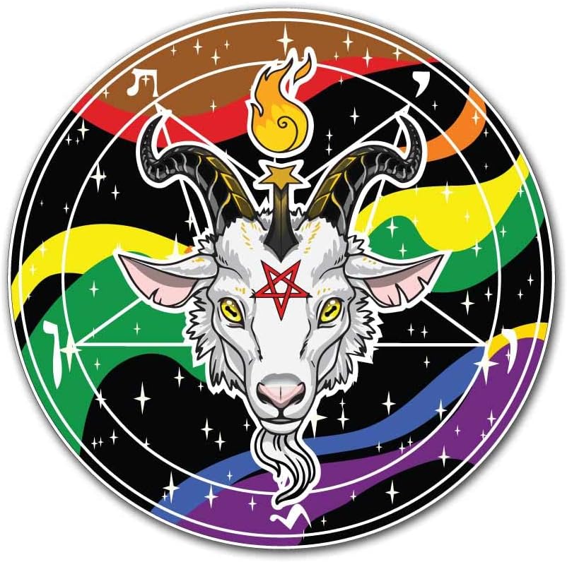 Amazon.com: Baphomet, White Phillip Head With Inclusive POC Rainbow ...