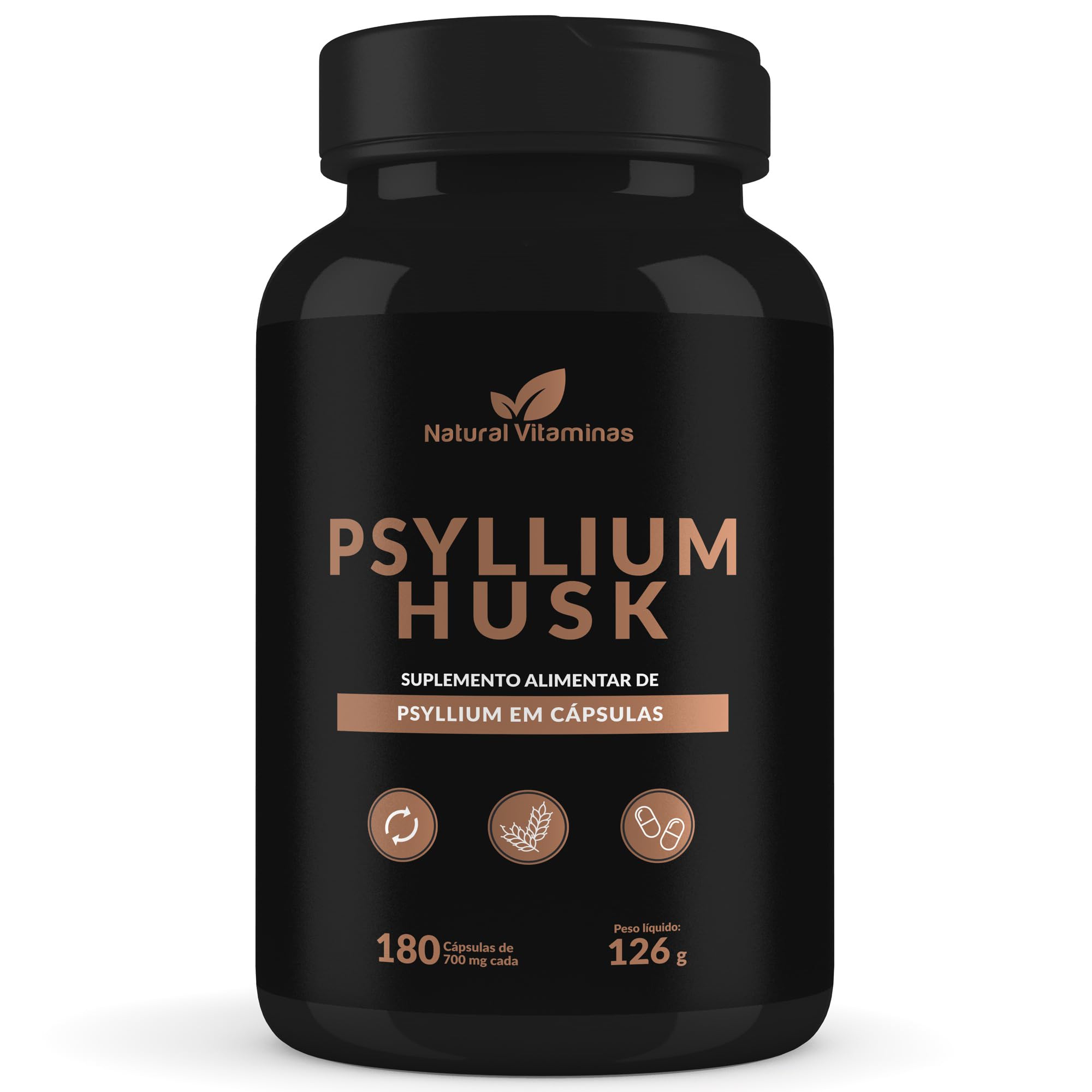 Psyllium Husk, Suplemento Alimentar de Psyllium em Cápsulas, 180 ...