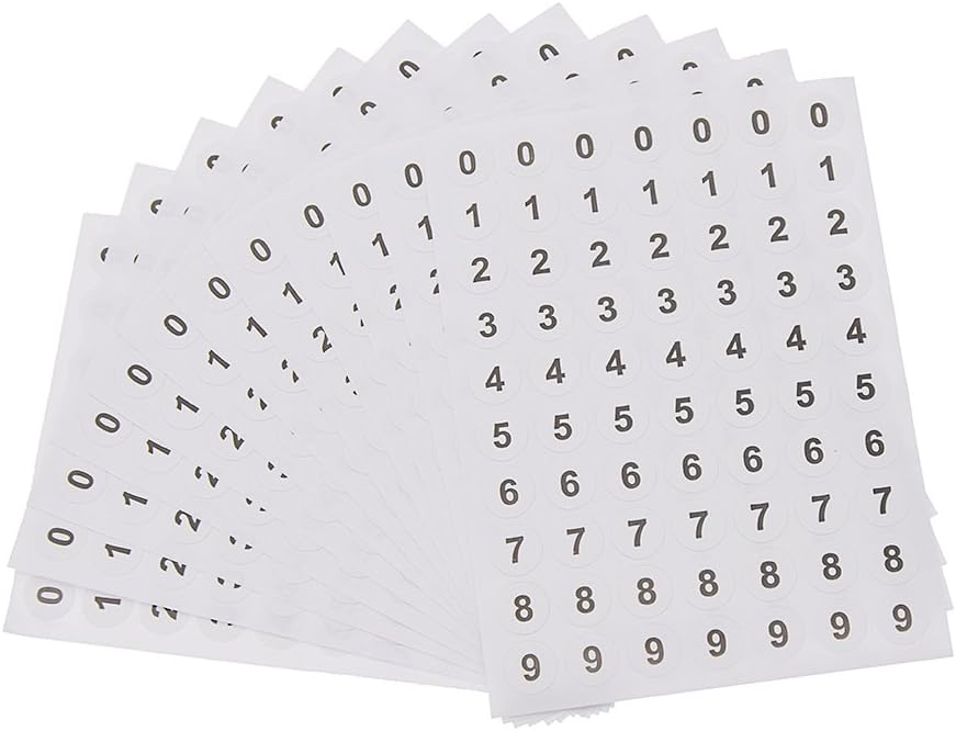 Amazon.com : Glenmal 5000 Pieces 10 Rolls Circle Number Stickers 0 to 9 ...