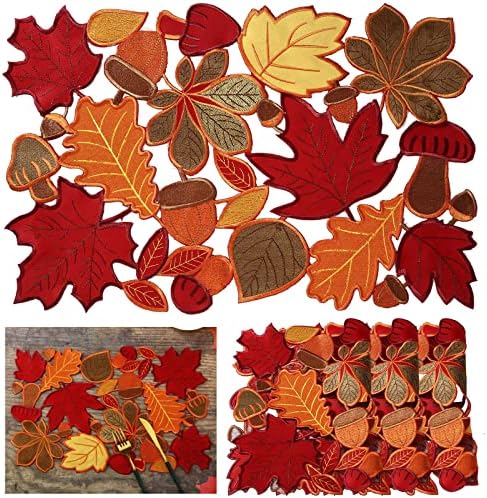 Amazon.com: RimCereal 6 Pcs Fall Placemats Autumn Leaf Placemats ...