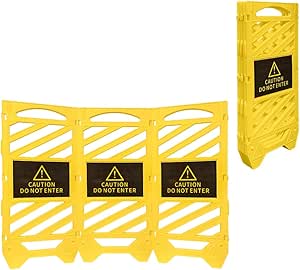 Folding Expandable Barricade - Yellow | Portable Collapsible Safety ...