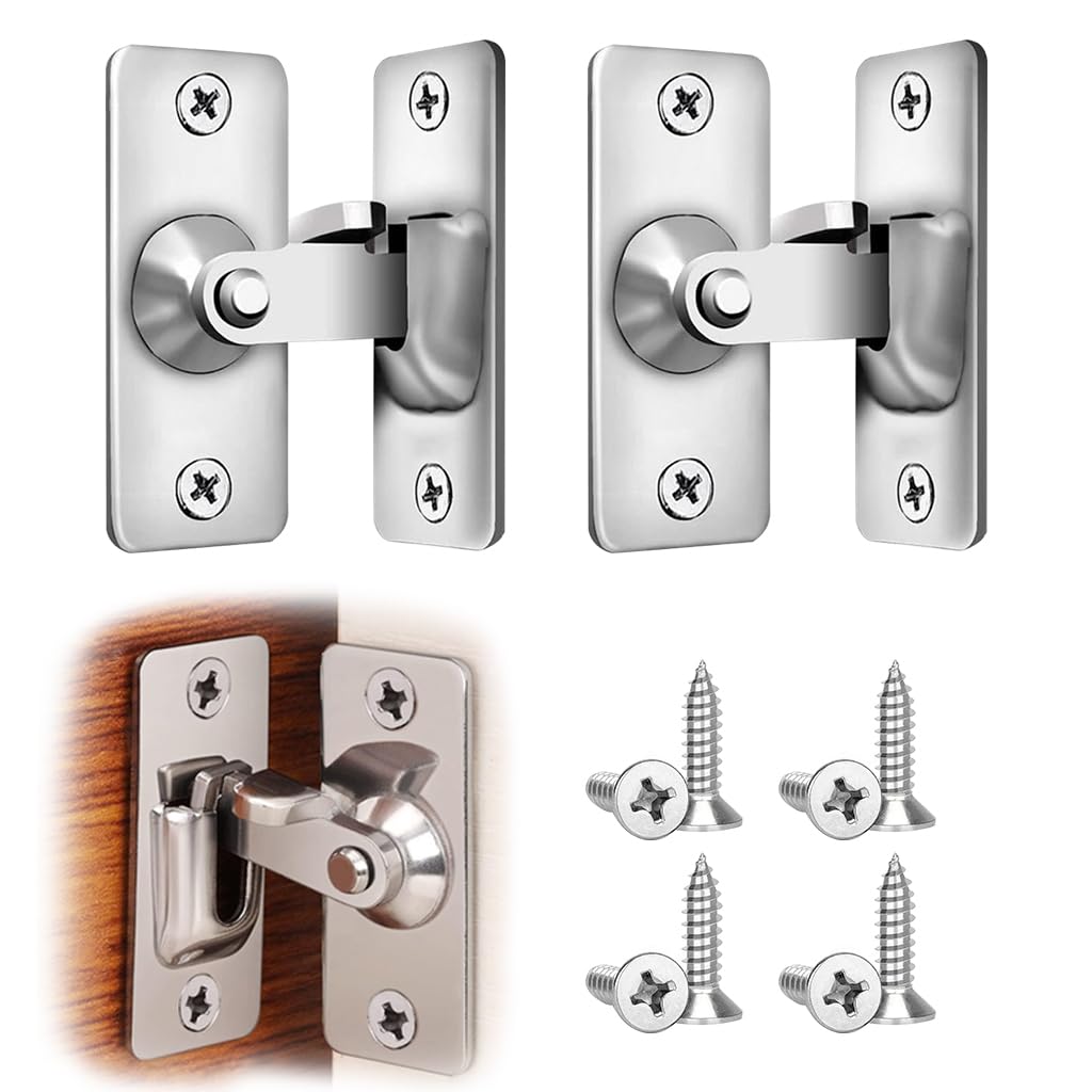 HASTHIP® 2Pcs Right Angle Door Locks Door Latches 304 Brushed Stainless ...