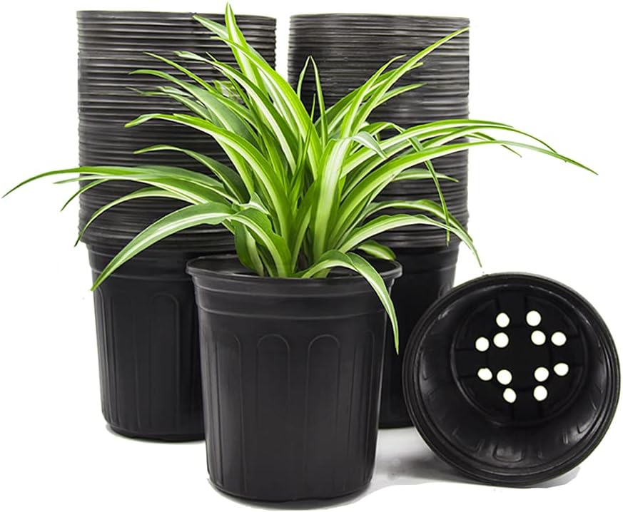 Amazon.com: Viagrow 1 Gal. Plastic Nursery Pots (3.78 Liters) 10-Pack ...