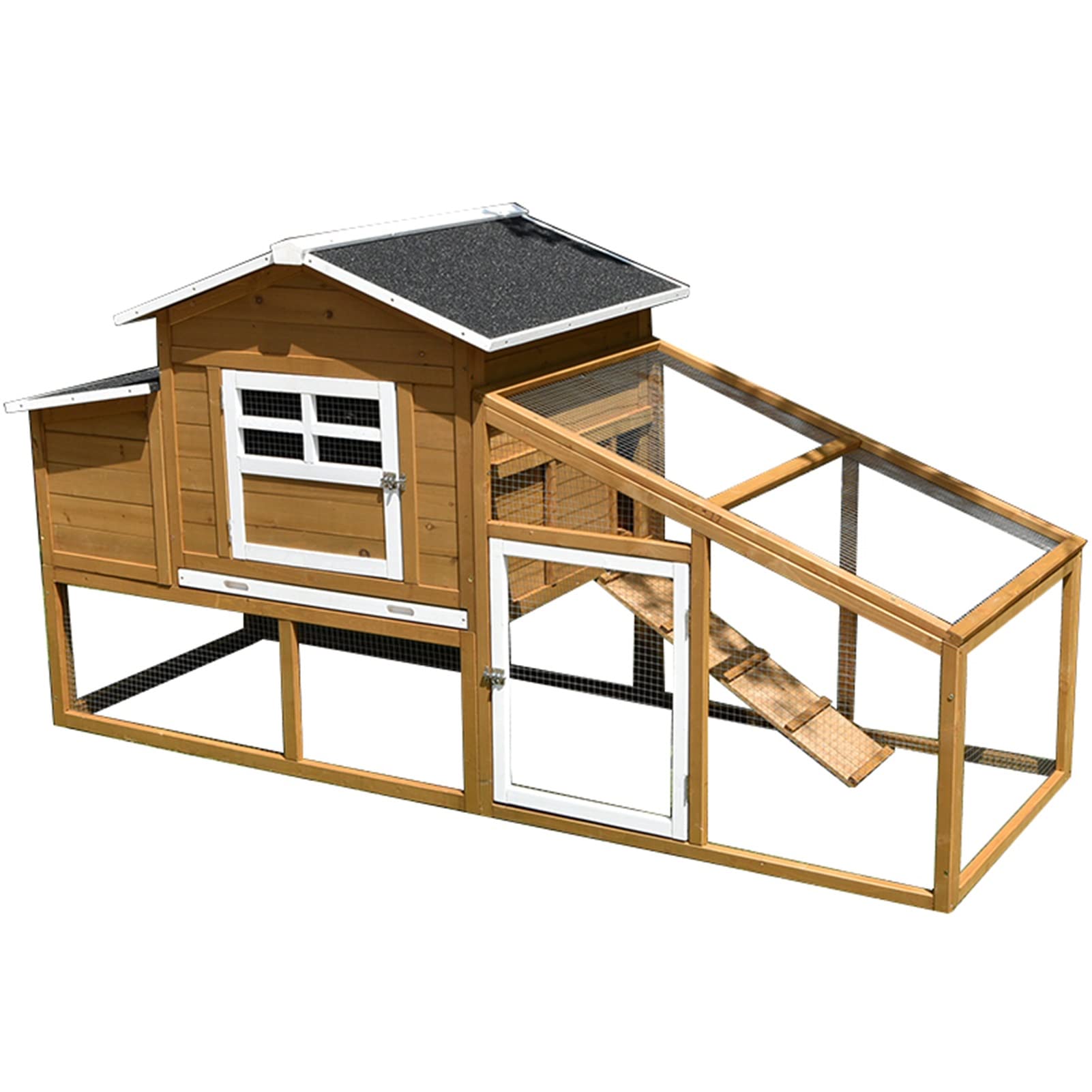 Buy 2-Layer Wooden Outdoor Chicken Cage, Large Hen Cage, Rabbit Bunny ...