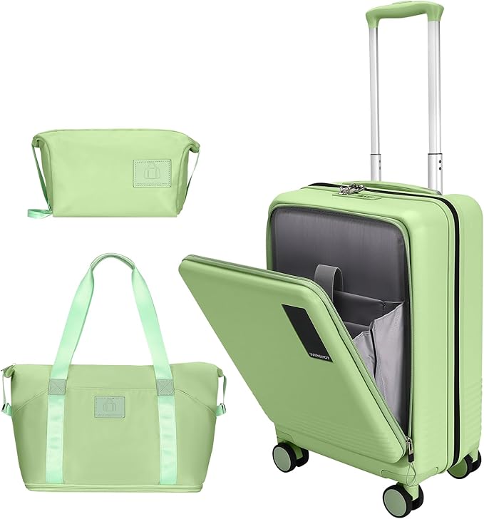 Amazon.com | WireHot 20 inch Carry On Luggage Front Open Pocket ...