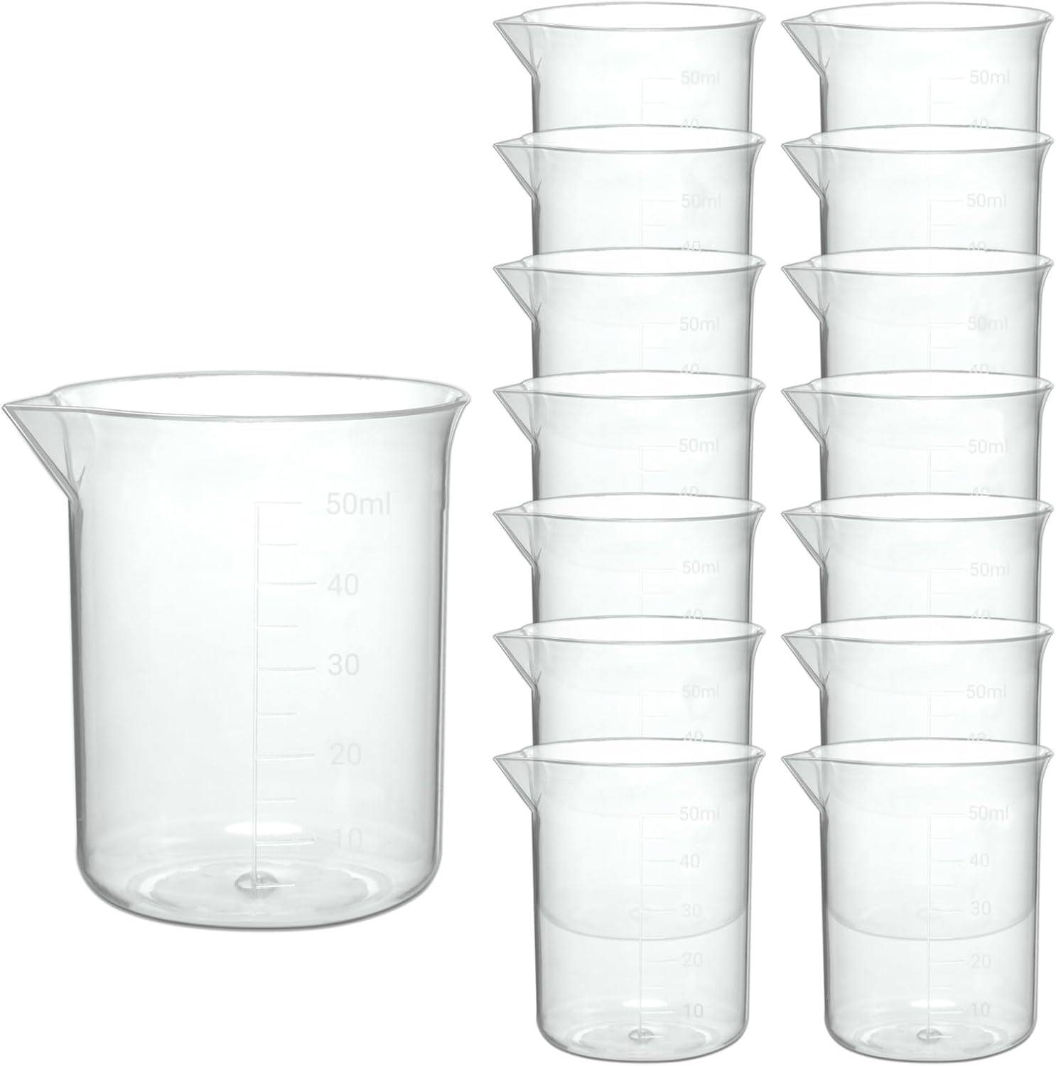 Amazon.com: 50ml Plastic Laboratory Beakers with Transparent Measuring ...