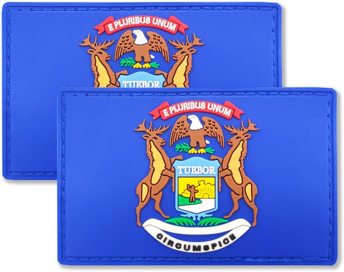 Amazon.com: QQSD Michigan Flag Patch Army Tactical Military Patches ...