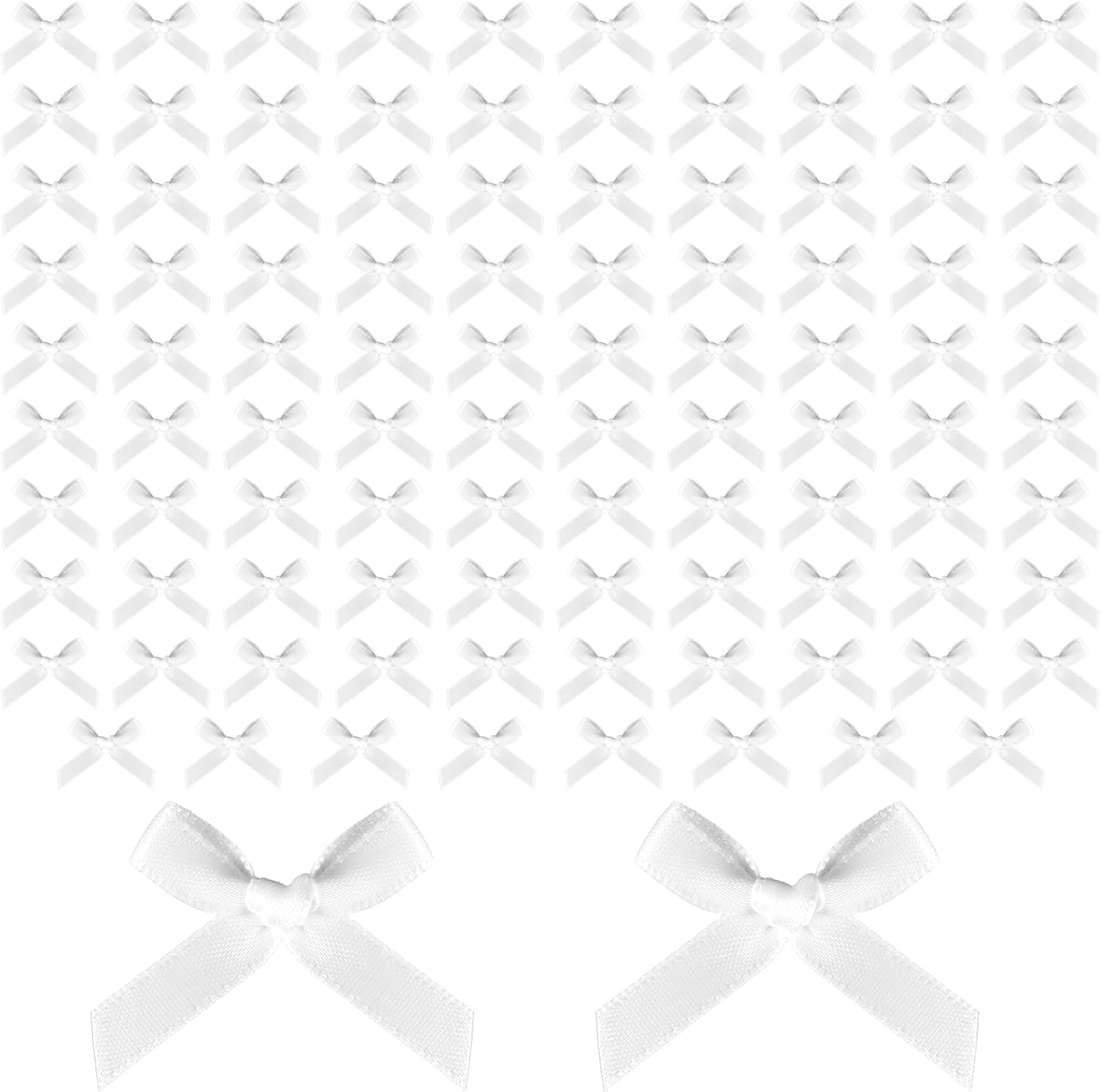 Amazon.com: 100 PCS Mini Bows, White Small Bows for Crafts, Small ...