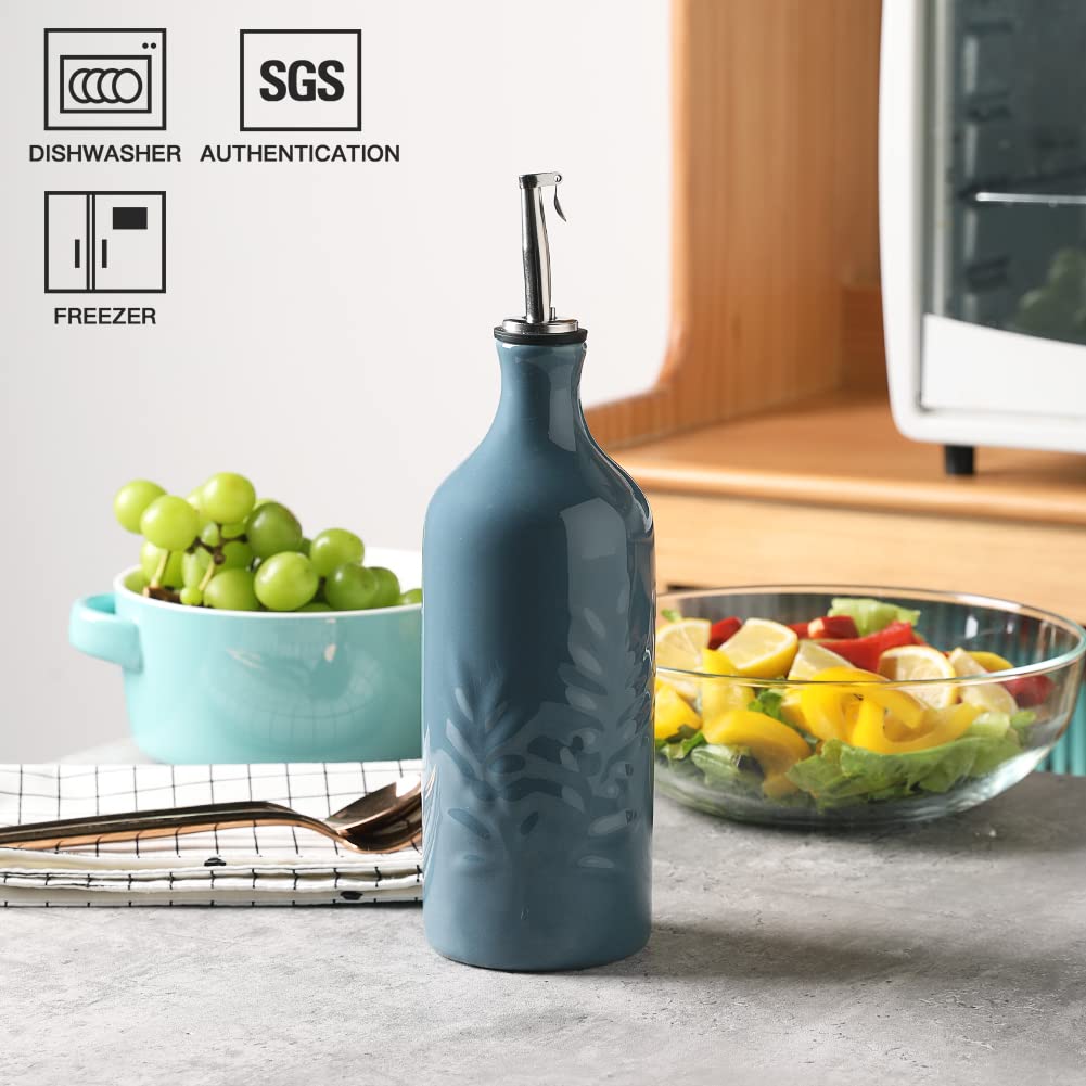Snapklik.com : Sweejar Ceramic Olive Oil Dispenser Bottle, 20 Oz Relief ...