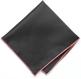 tiemart Tipped Pocket Square (Black and Coral) at Amazon Men’s Clothing ...