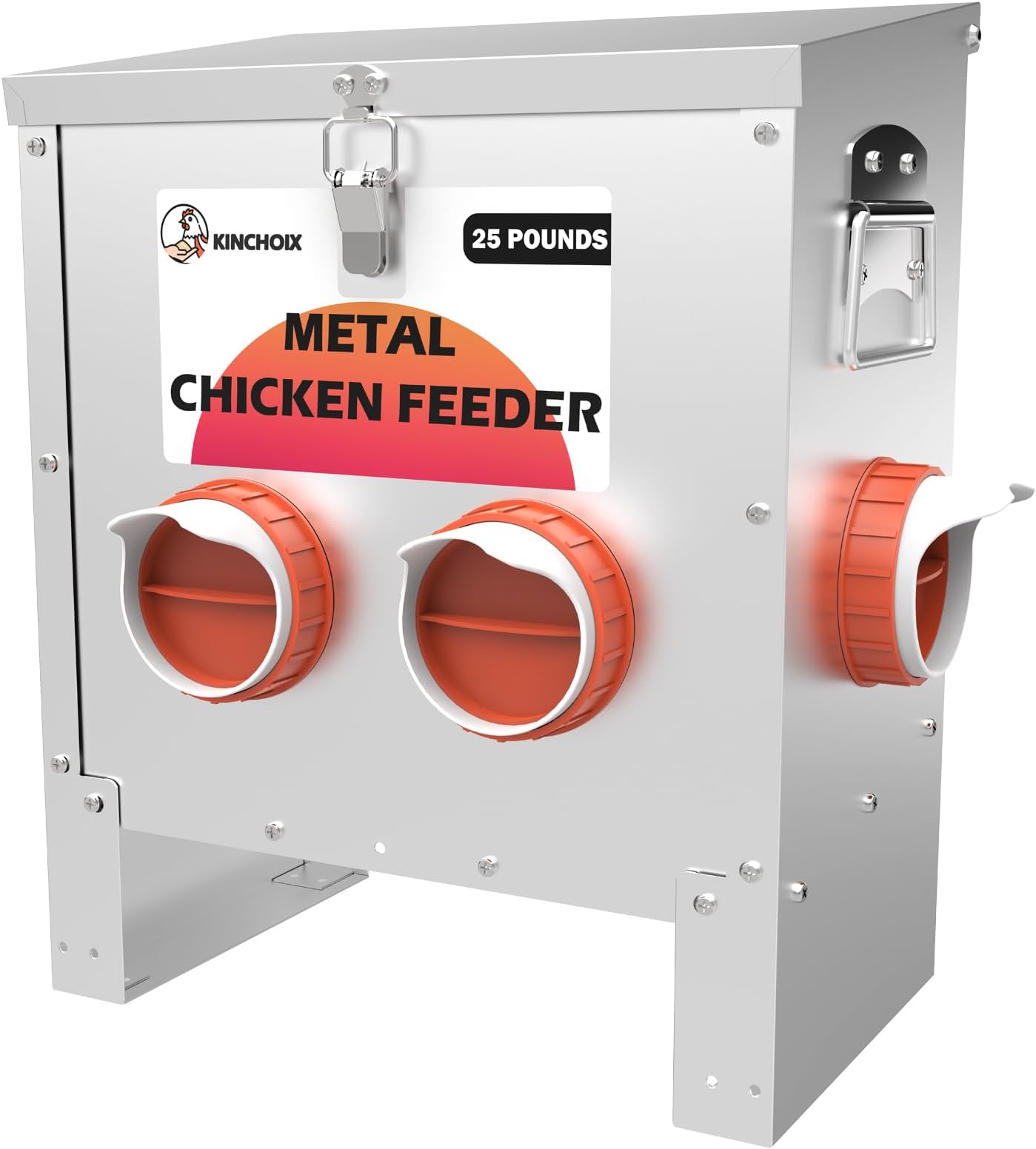 Amazon.com : 22 Pound Capacity Automatic Chicken Feeder 4 Port Stations ...