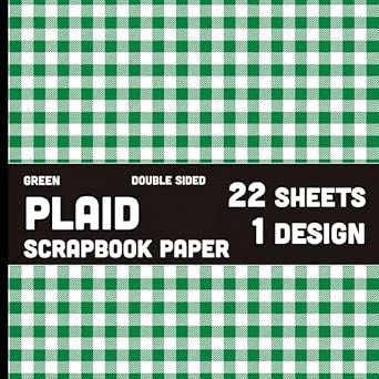 Green Gingham Plaid Scrapbook Paper: 22 Double Sided Decorative Buffalo ...