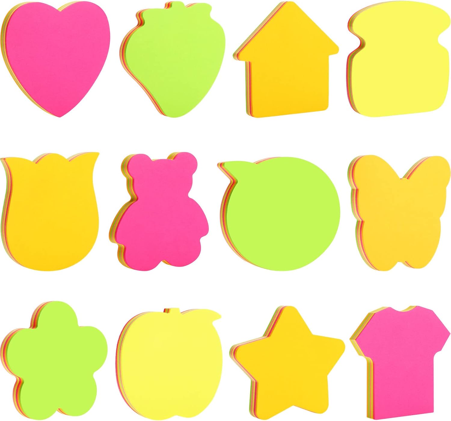 Amazon.com : Leinuosen 12 Pieces Sticky Notes Shape 3 Inch Bright ...