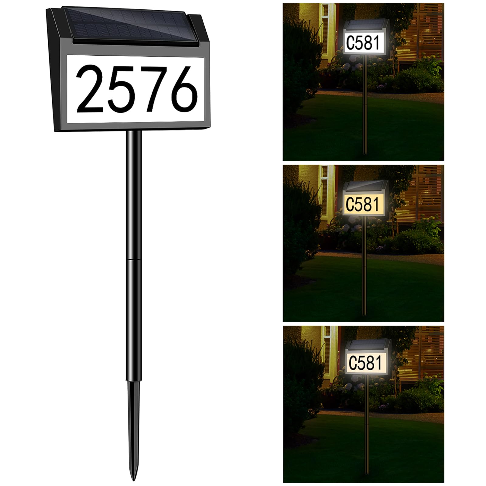 Amazon.com: TMIYO Solar House Number Sign for Outside House Numbers ...