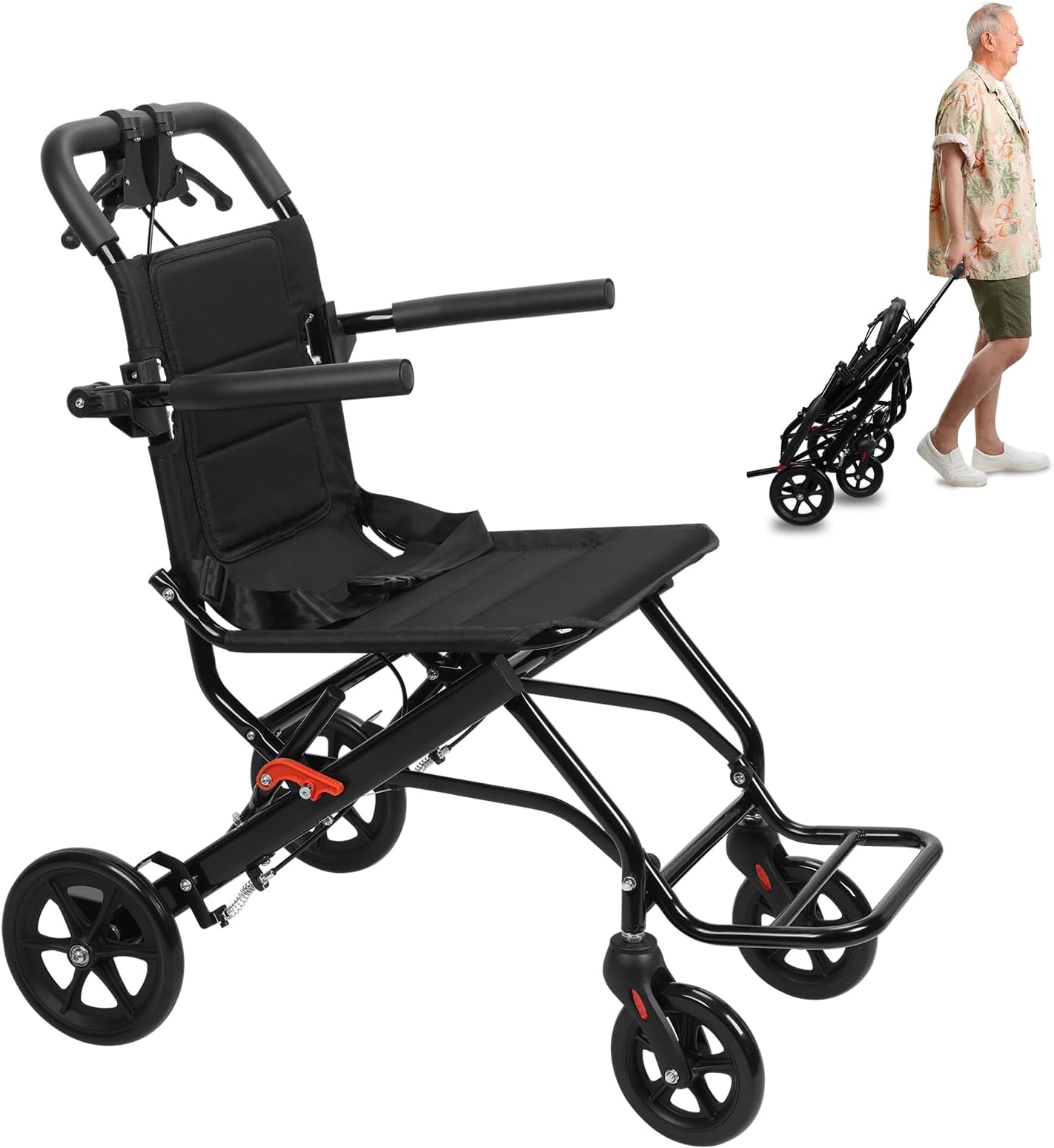 Amazon.com: Manual Wheelchair for Adults Elderly Lightweight Foldable ...