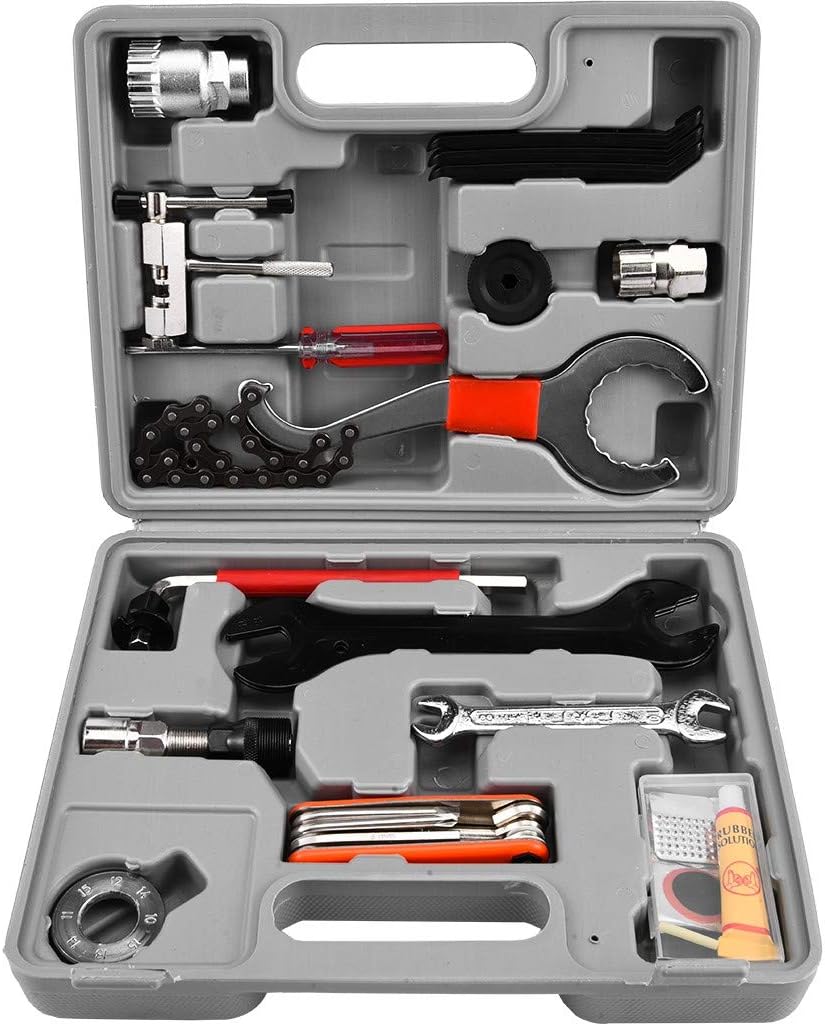 Amazon.com: 25 Piece Bike Tool Kit - Bicycle Tool Box Compatible ...