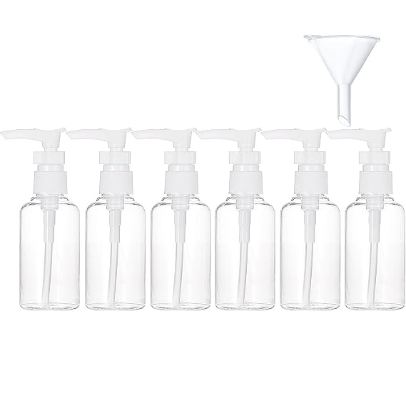 Amazon.com: TecUnite 6 Pack Small Pump Bottles Clear Travel Bottle ...