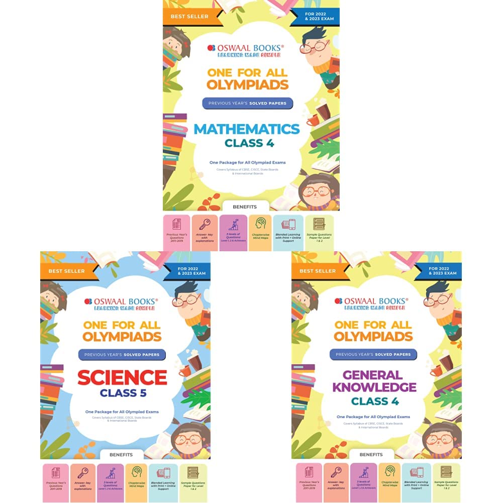 Buy Oswaal One for All Olympiad , Class-4 Mathematics Book (For 2022-23 ...