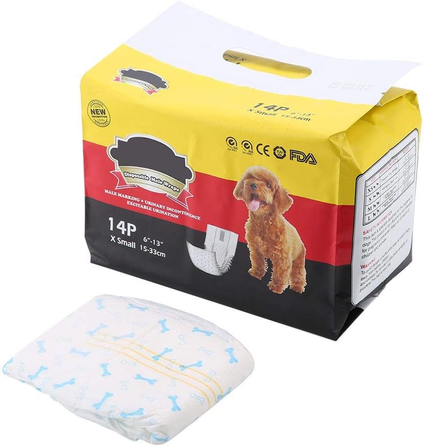 Male Dog Nappies Disposable Male Dog Wrap Absorbent Soft Pet Dog ...