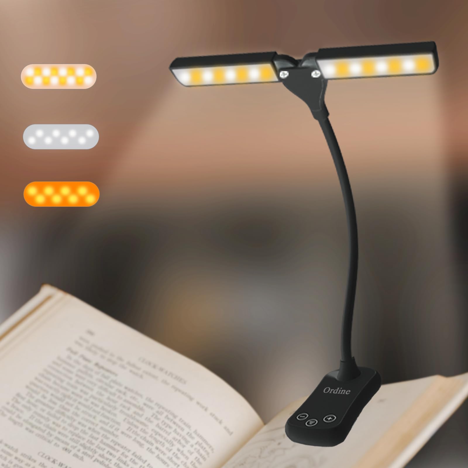 Reading Lights for Books in Bed, Book Light Clip on 14 LED Rechargeable ...