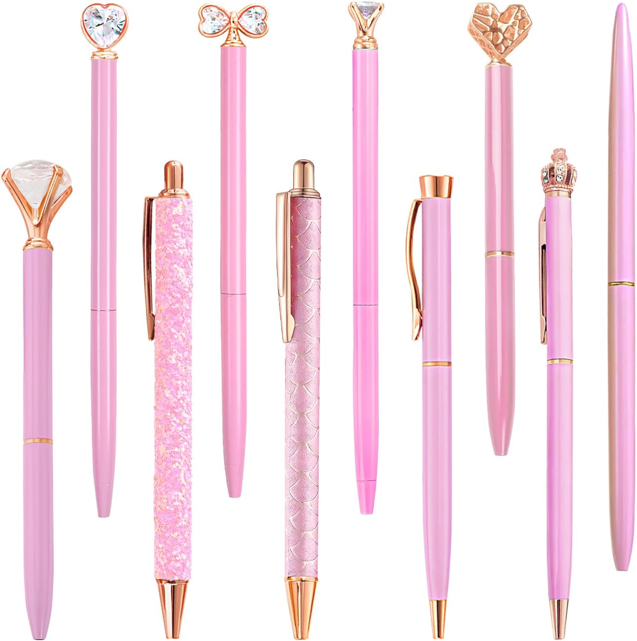 Amazon.com : YUQILIN 10 PCS Ballpoint Pens Set Crystal Cute Diamond ...
