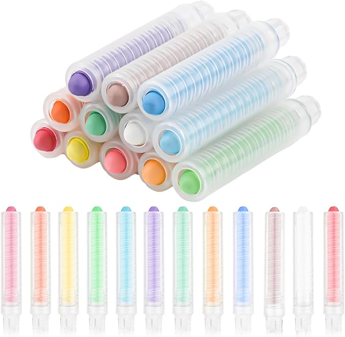 Amazon.com : PEUTIER 12pcs Dustless Chalk for Kids, Colorful Dustless ...