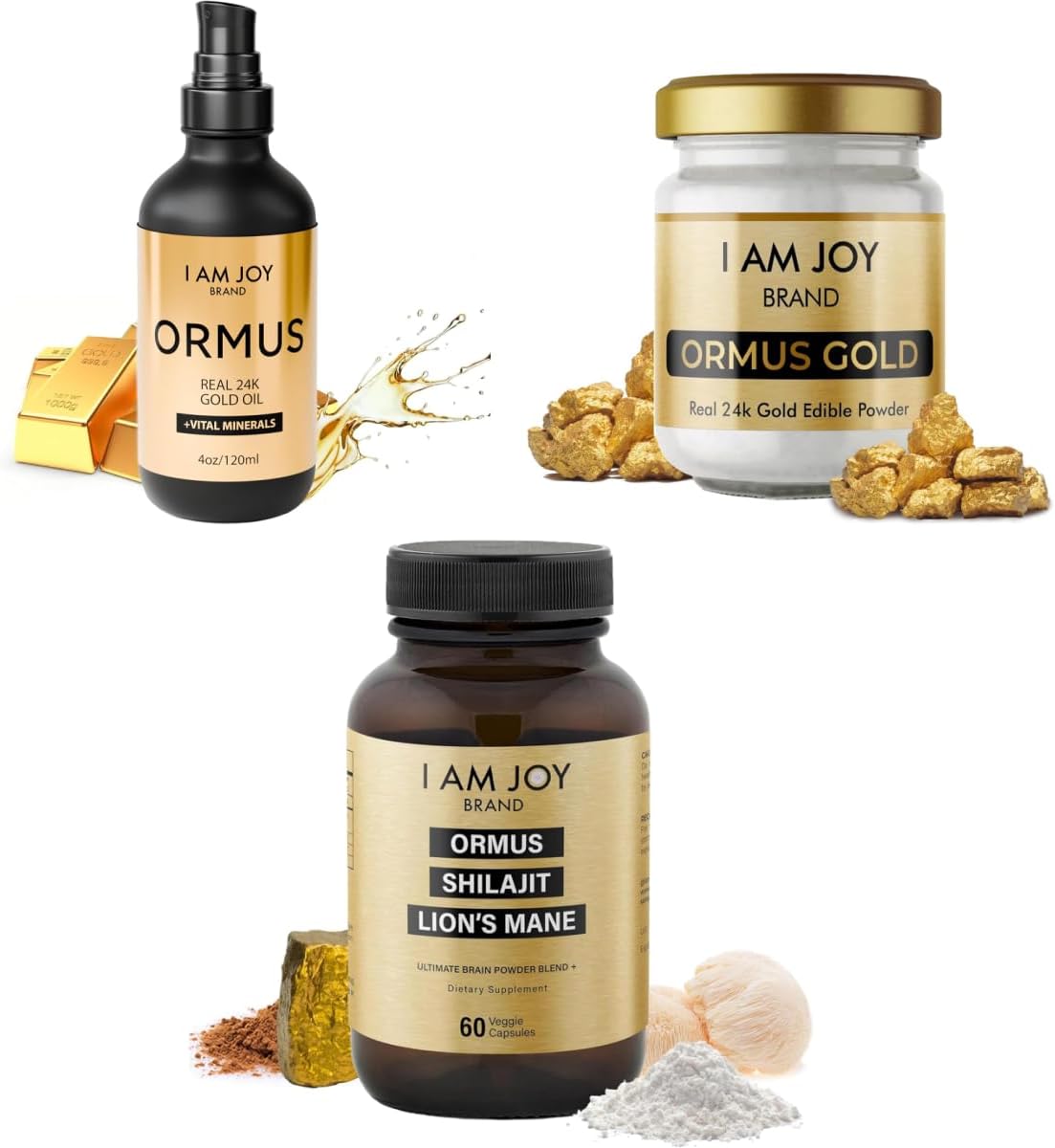 Amazon.com: Ormus Oil + Ormus Powder + Ormus/Shilajit/Lions Mane Capsules : Health & Household