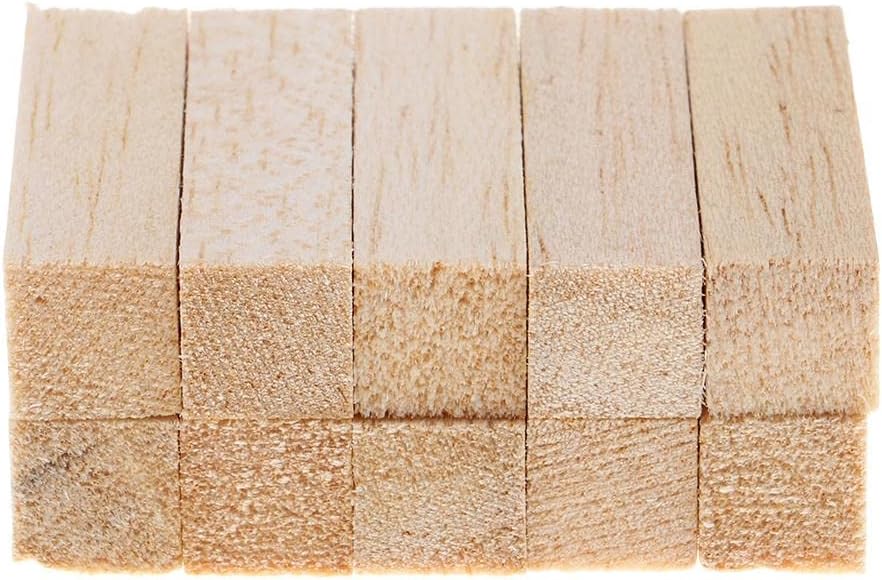 Amazon.com: Generic 10 Pieces Balsa Wood Square Rod Blocks for Kids DIY ...