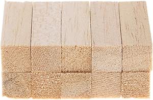 Amazon.com: Generic 10 Pieces Balsa Wood Square Rod Blocks for Kids DIY ...