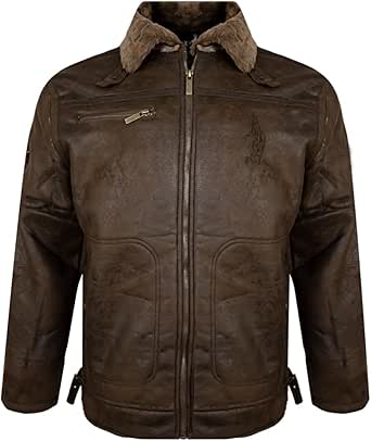 HPC POLO Men's Jacket with Fur Collar and Inside - Side Pockets with ...