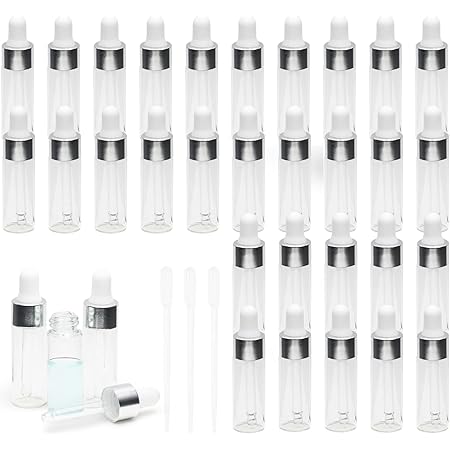 30pcs 5ml Dropper Bottle,Empty Mini Bottles with 3pcs Dropper Pipettes ...