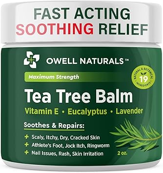 Amazon.com: OWELL NATURALS Tea Tree Antifungal Balm – Soothing & Fast ...