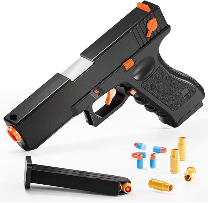 Artright Plastic ABS Toy Gun with Jump Ejectinging Magazine, Soft ...