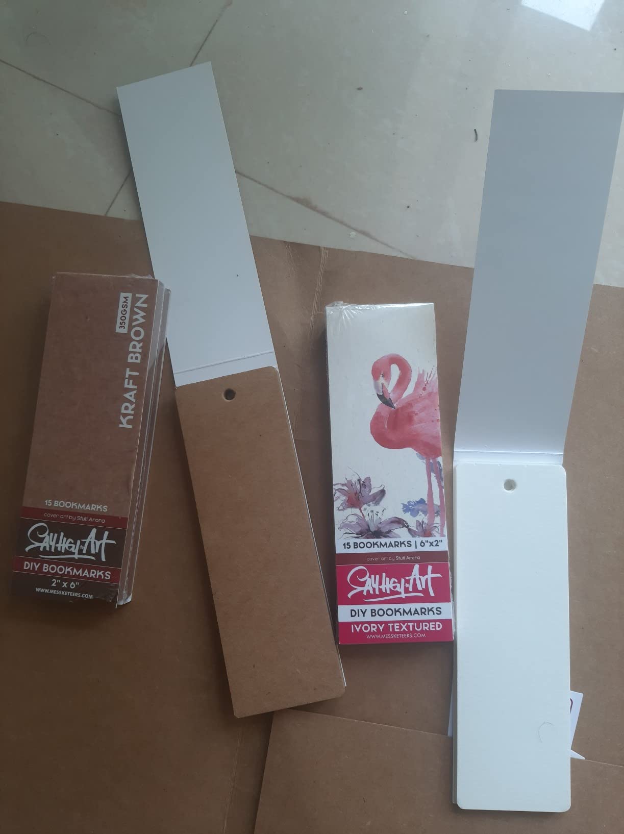 Messketeers - Say Hey to Art - 220gsm PREMIUM DIY Brown Kraft Bookmark ...