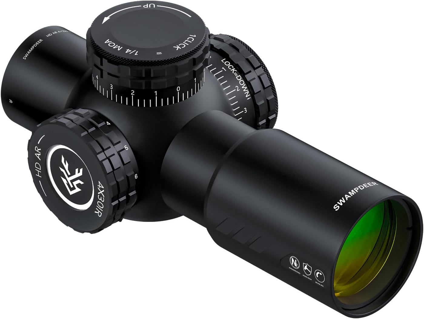 Amazon | SWAMP DEER OPTICS HD4x30IRライフルスコープ 4倍固倍定倍率ショートスコープ 1500gまでの耐衝撃 ...