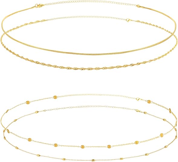 Amazon.com: 4 Pcs Waist Chains for Women Gold Body Chain Gold Waist ...