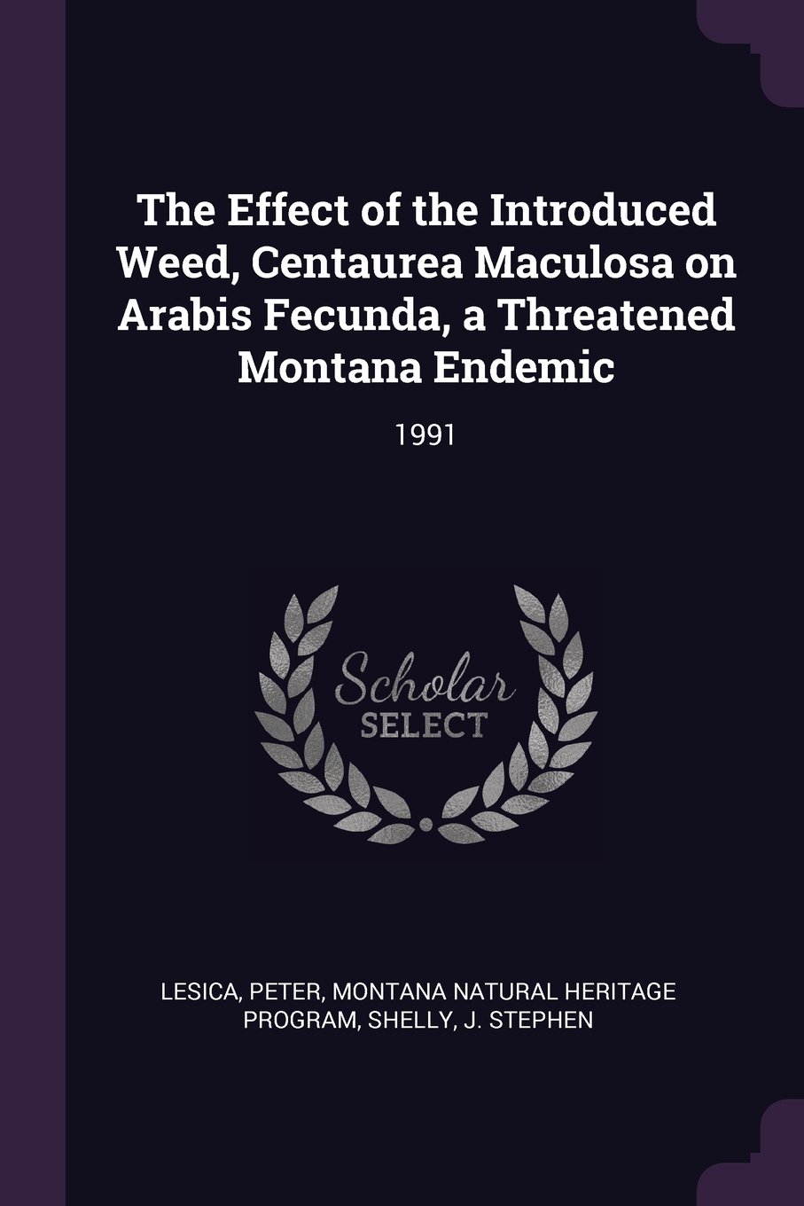 The Effect of the Introduced Weed, Centaurea Maculosa on Arabis Fecunda ...