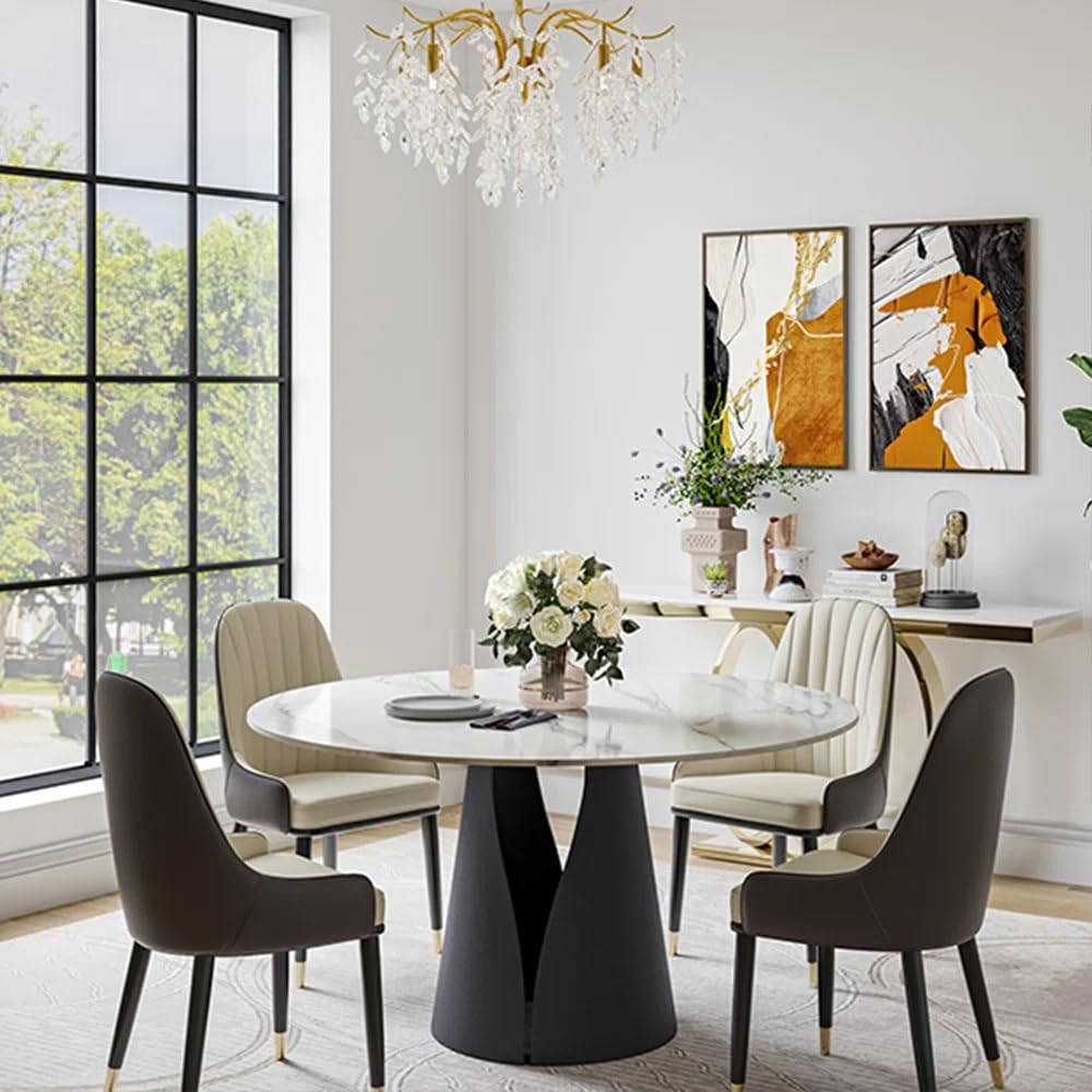60 Inch Round Dining Table With Leaves Dena Dining Table With 42 60"W
