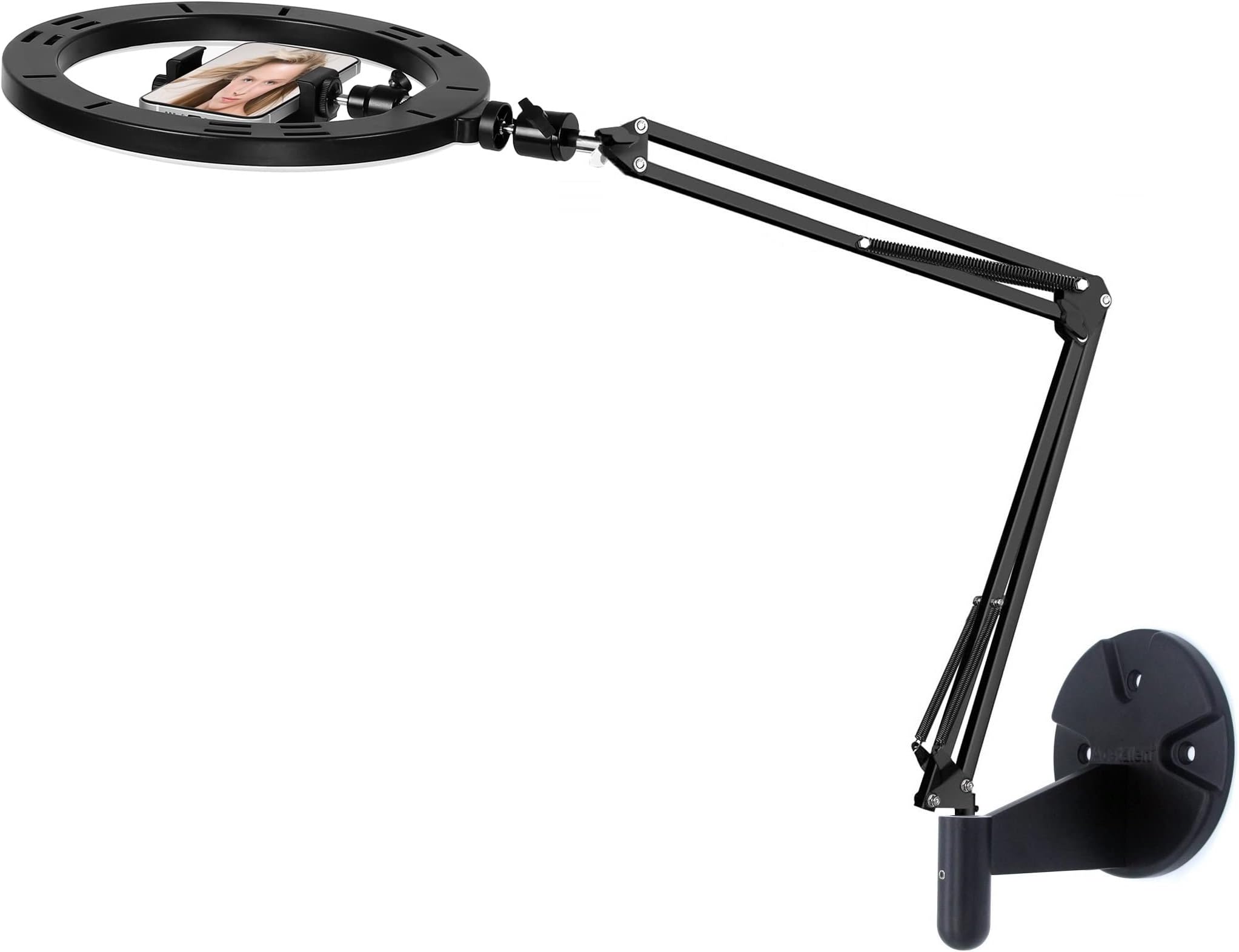 Amazon.com: Ring Light Wall Mout Phone Holder, 10'' Ring Light with ...