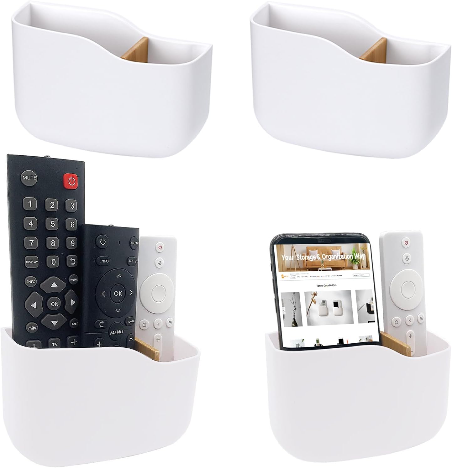 SUNFICON Adhesive Remote Control Holders 4 Pack Wall Mount Media Player ...
