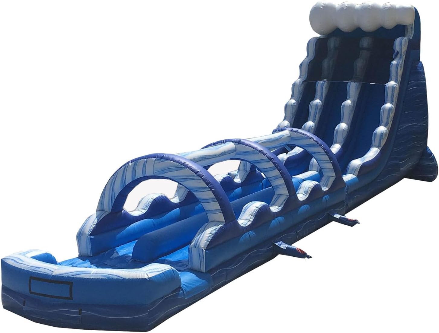 Amazon.com: TentandTable 65' Blue Marble Double Inflatable Water Slide ...