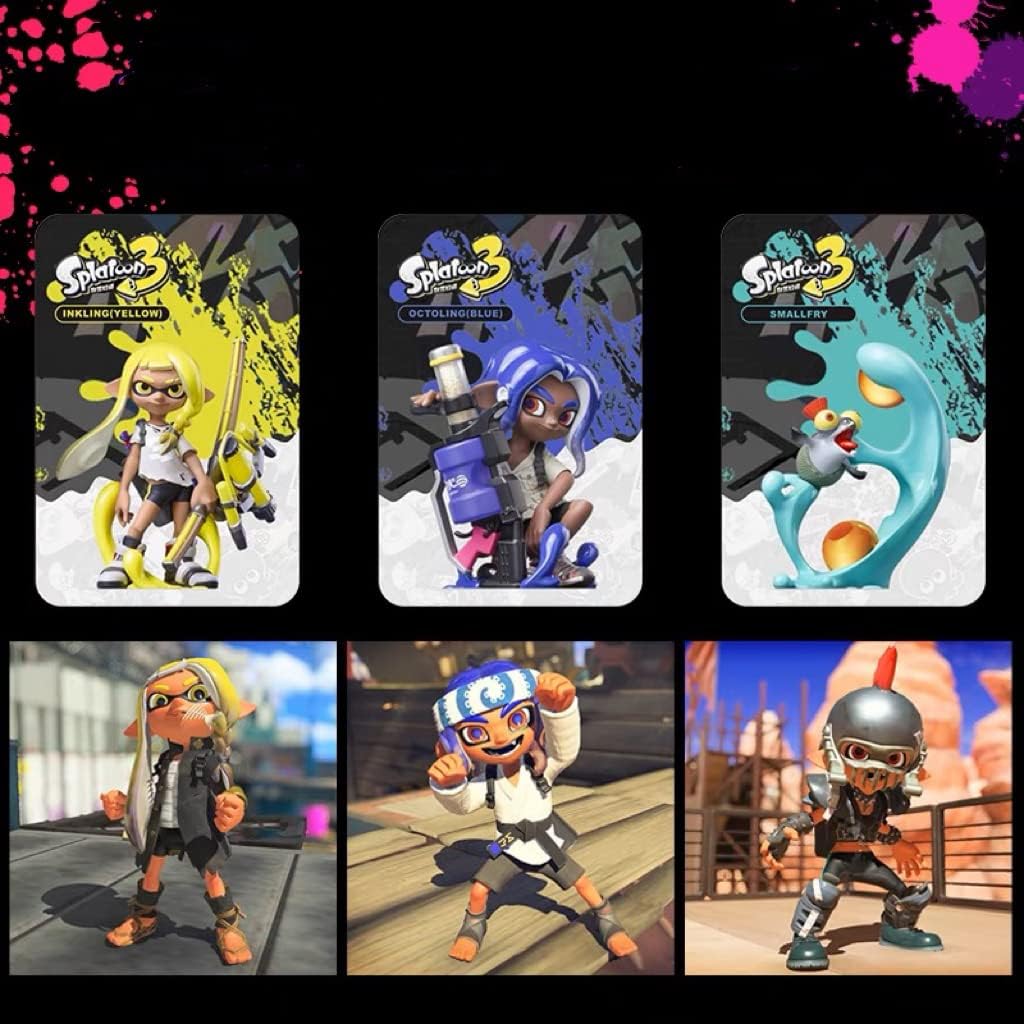 Buy 3-PCS Splatoon Series Cards Box for Splatoon Amiibo,Compatible with ...