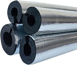 DXHYYM Self Sealing Foil Tube Pipe Insulation, ID 22mm 27mm 34mm 43mm 48mm 60mm 76mm 89mm 110mm ...