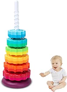 Flyhome Baby Sensory Stacking Rings Toy, Stacker Baby Sorting, Stacking ...