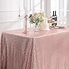 Amazon.com: Pufogu 60"x120" Rose Gold Sequin Tablecloth Rectangular ...
