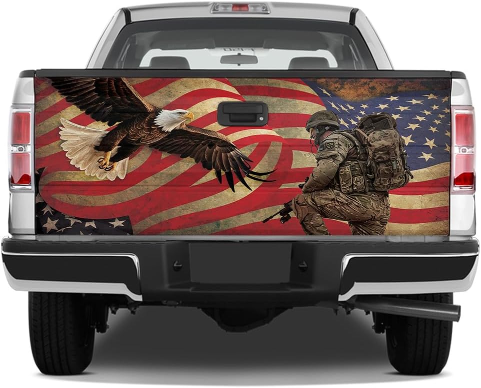 Amazon.com: American Veterans Tailgate Wrap, Military Tailgate Decal ...