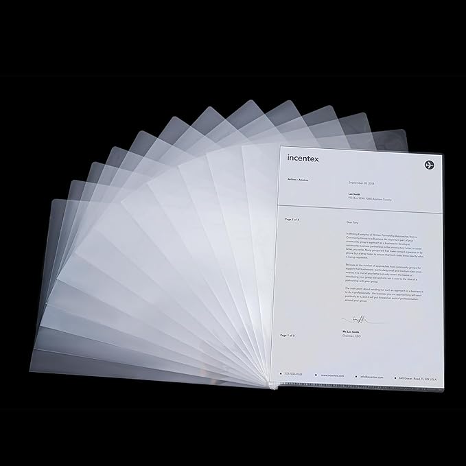 30 Pcs Plastic Clear Document Folders, A4 Plastic Sleeves for Paper ...