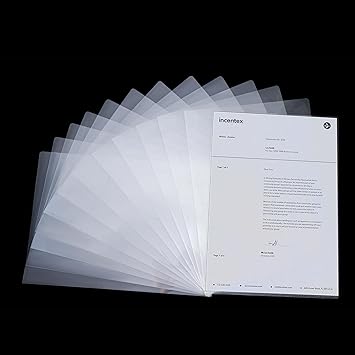 30 Pcs Plastic Clear Document Folders, A4 Plastic Sleeves for Paper ...
