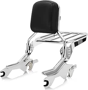 Amazon.com: MoKitDora Detachable Backrest Sissy Bar with Luggage Rack ...